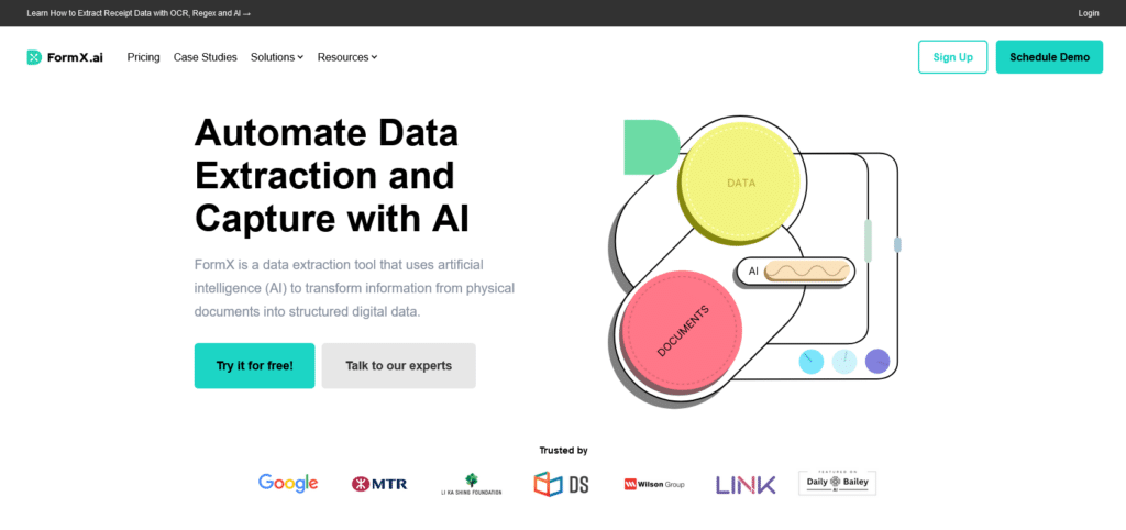 FormX.ai: Automate Data Entry and Extract Information from Any Document