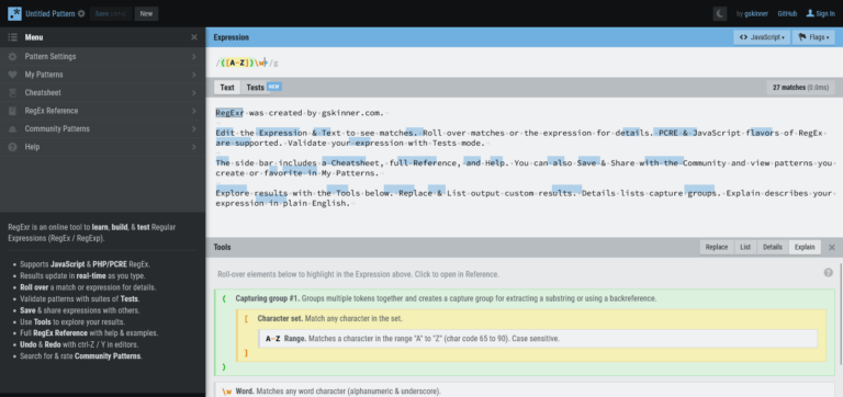 Regexr Review And Features Create Test And Optimize Regular Expressions