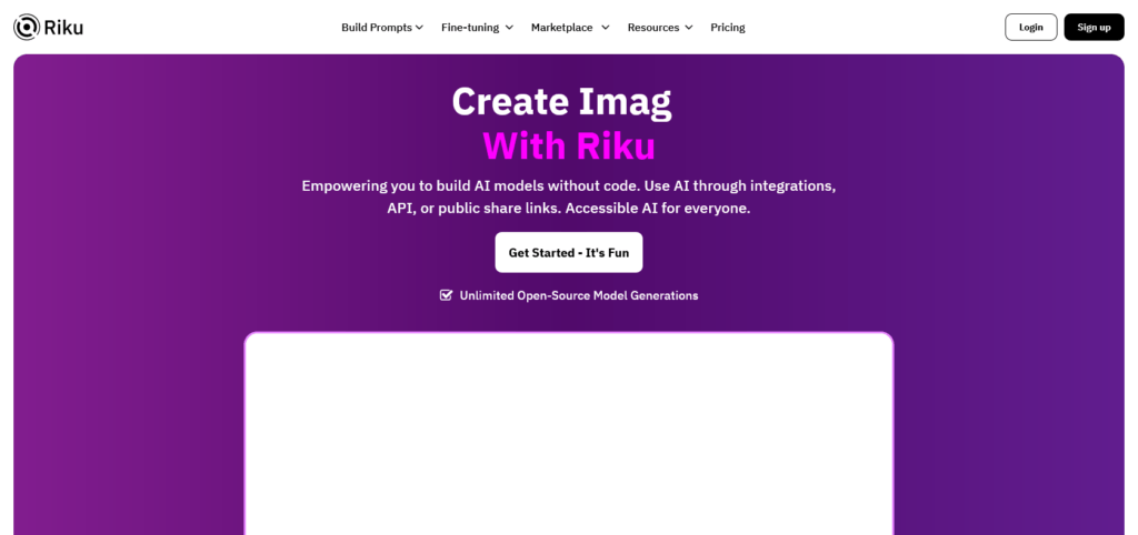 Riku.ai: Create AI models effortlessly and seamlessly integrate applications.